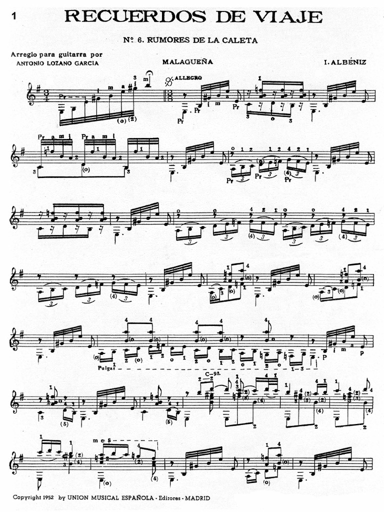 Albeniz - Rumores de La Caleta - Garcia | PDF