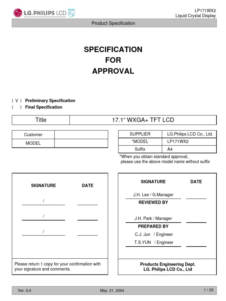 LP171WX2-A4 - LG Philips - Toshiba | PDF | Power Inverter | Display ...