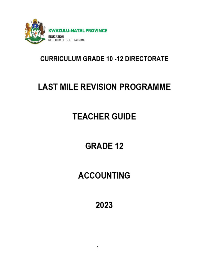 Grade 12 Accounting Guide | PDF