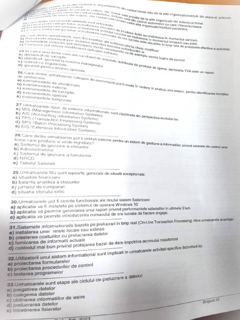 Grile FEAA SIFC1 ID Examen 03 | PDF