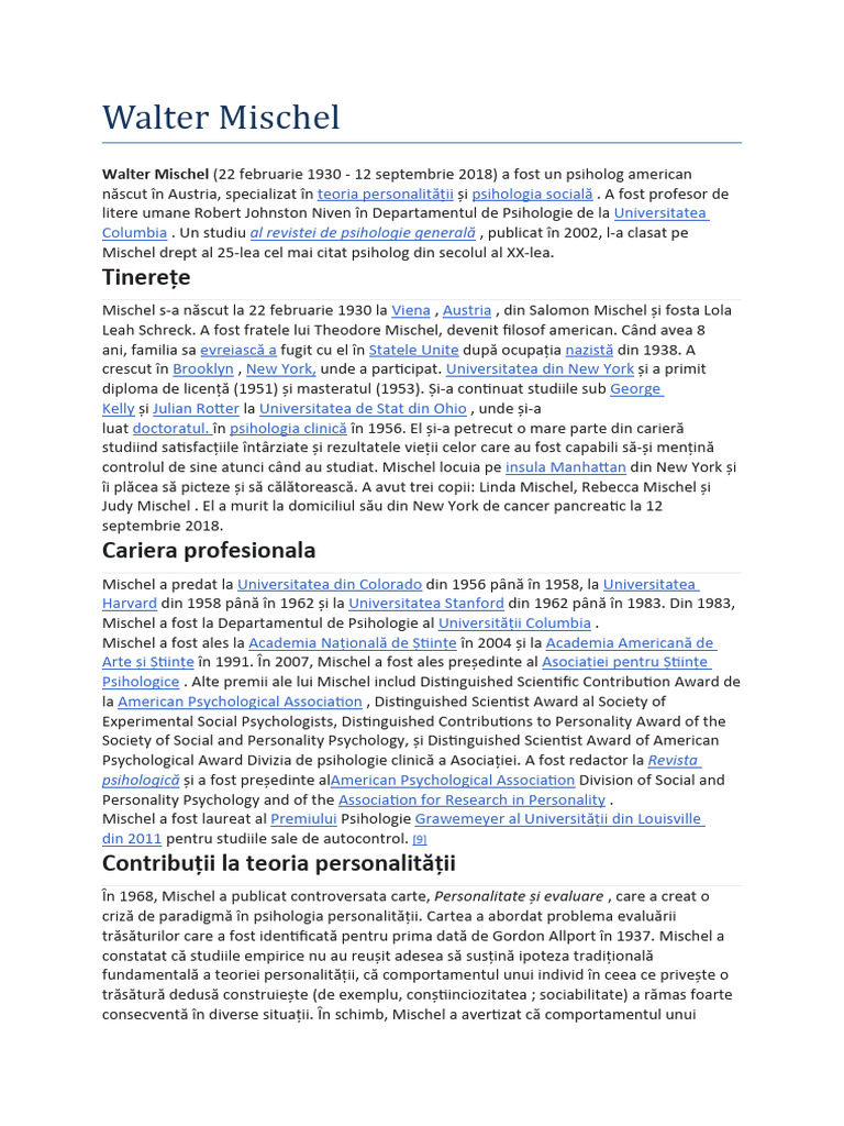 Walter Mischel | PDF