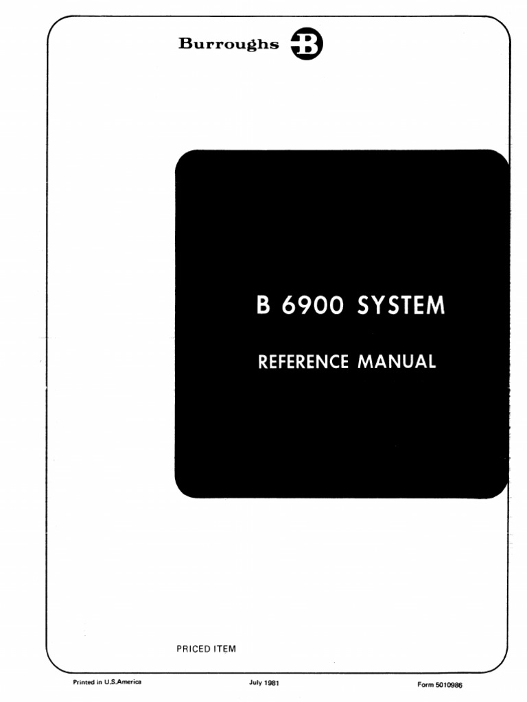 Burroughs B6900 SysRef Jul81 | PDF