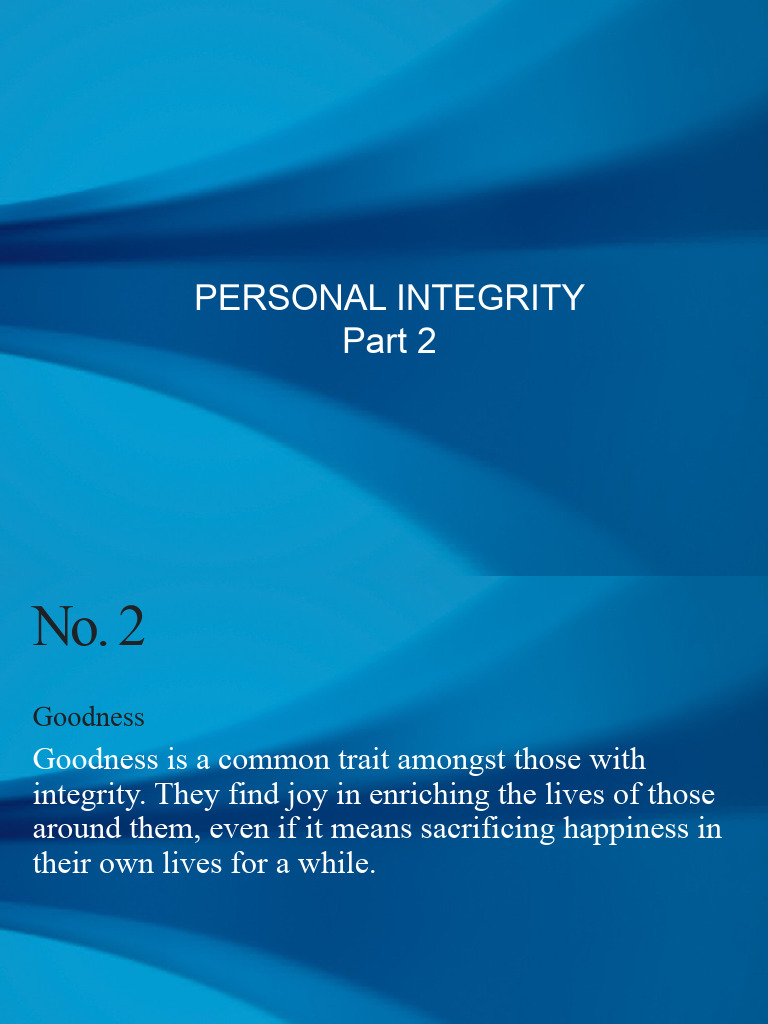Integrity Part 2 | PDF | Integrity | Cognition Integrity Part 2 | PDF | Integrity | Cognition