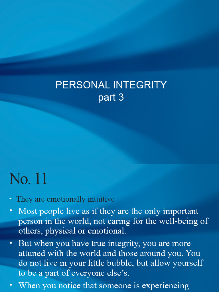 Integrity Part 3 | PDF | Integrity