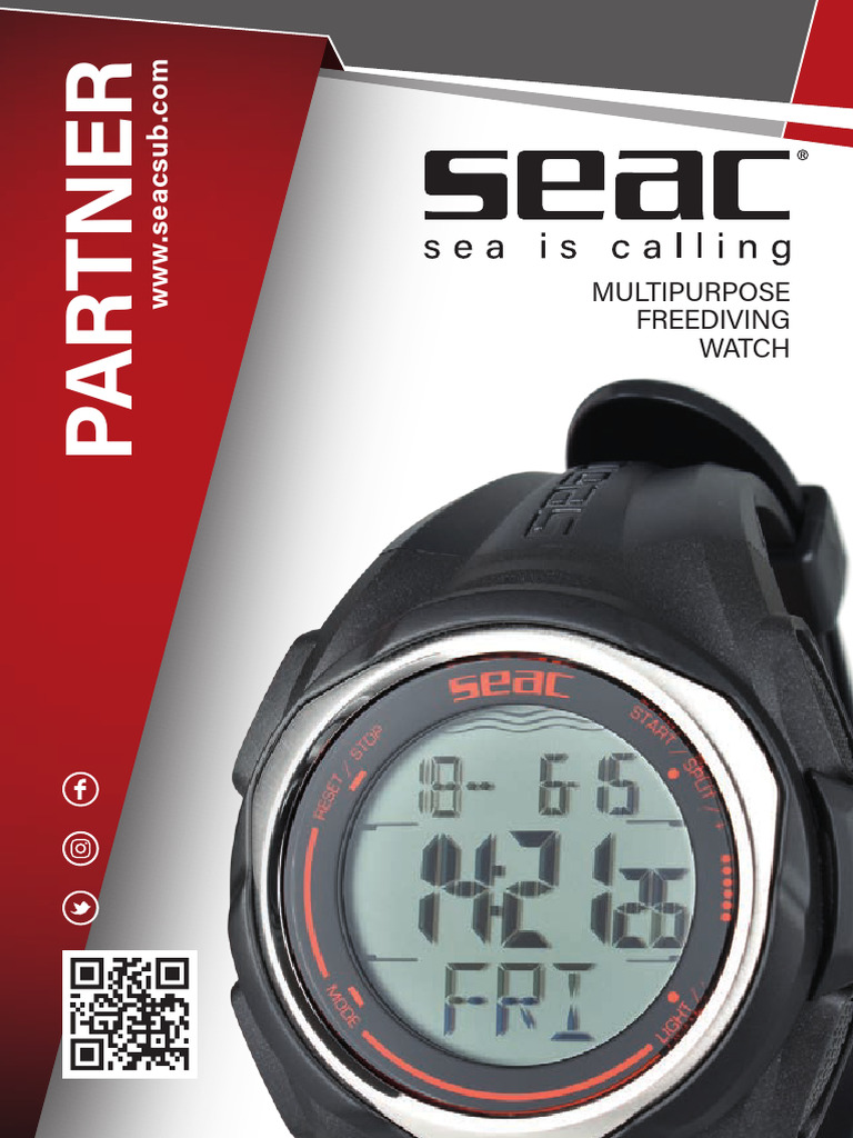 SEAC Partner Freediving Watch Manual | PDF | Underwater Diving