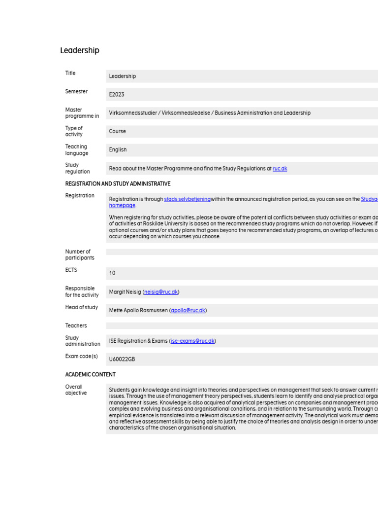 Leadership | PDF | Leadership | Lecture