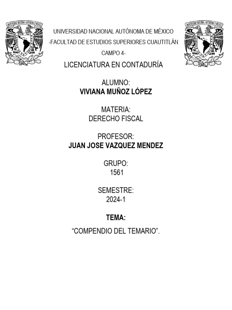 Compendio Derecho Fiscal | PDF