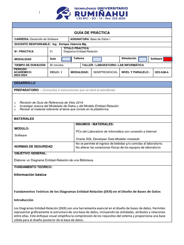 Guía de Practica 1 BDD I16022024 | PDF | Bases de datos | Informática