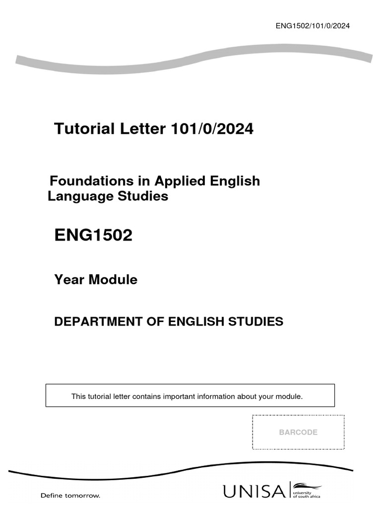 Tutorial Letter 101/0/2024: Foundations in Applied English Language ...