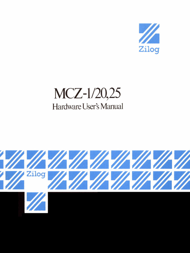 Zilog MCZ 1-20,25 Hardware Users Manual | PDF