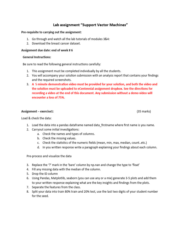 Lab Assignment - SVM - 2024 | PDF Lab Assignment - SVM - 2024 | PDF