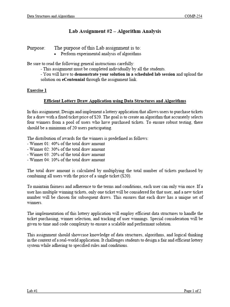 Comp254 009 Assignment 2 Pdf Algorithms Computer Program