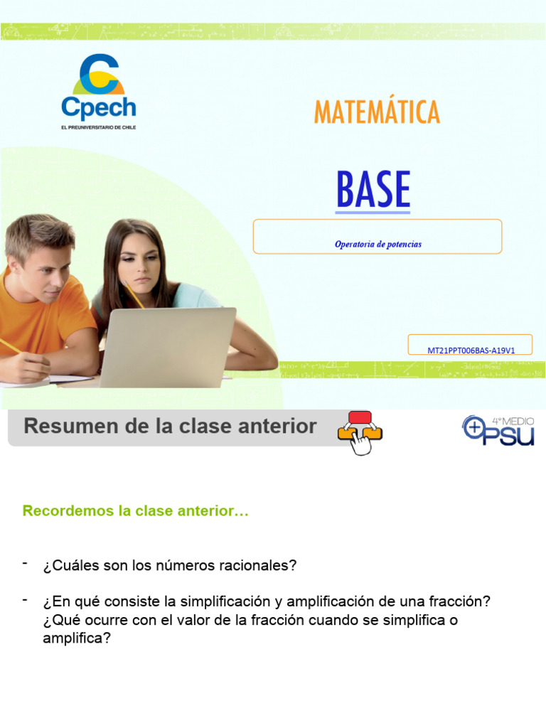 Clase 2 Operatoria de Potencias 2019 BASE | PDF | Exponenciación | Multiplicación