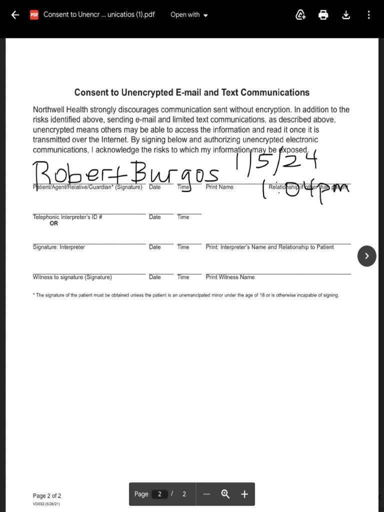 Authorization Forms for Unencrypted Communication | PDF | Gmail ...