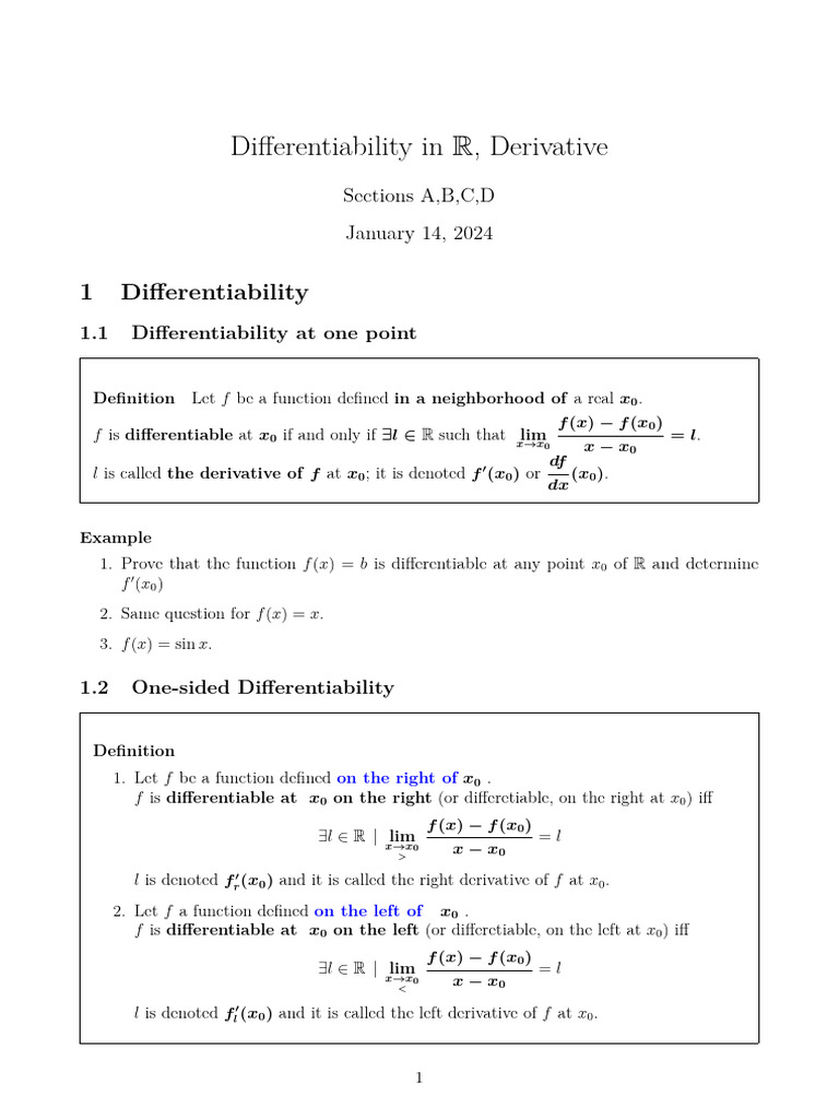 Differentiability in R | Download Free PDF | Mathematical Concepts | Mathematical Logic