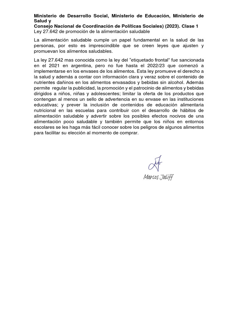 Ley 27.642: Promoción de Alimentación Saludable | PDF | Ciencias sociales