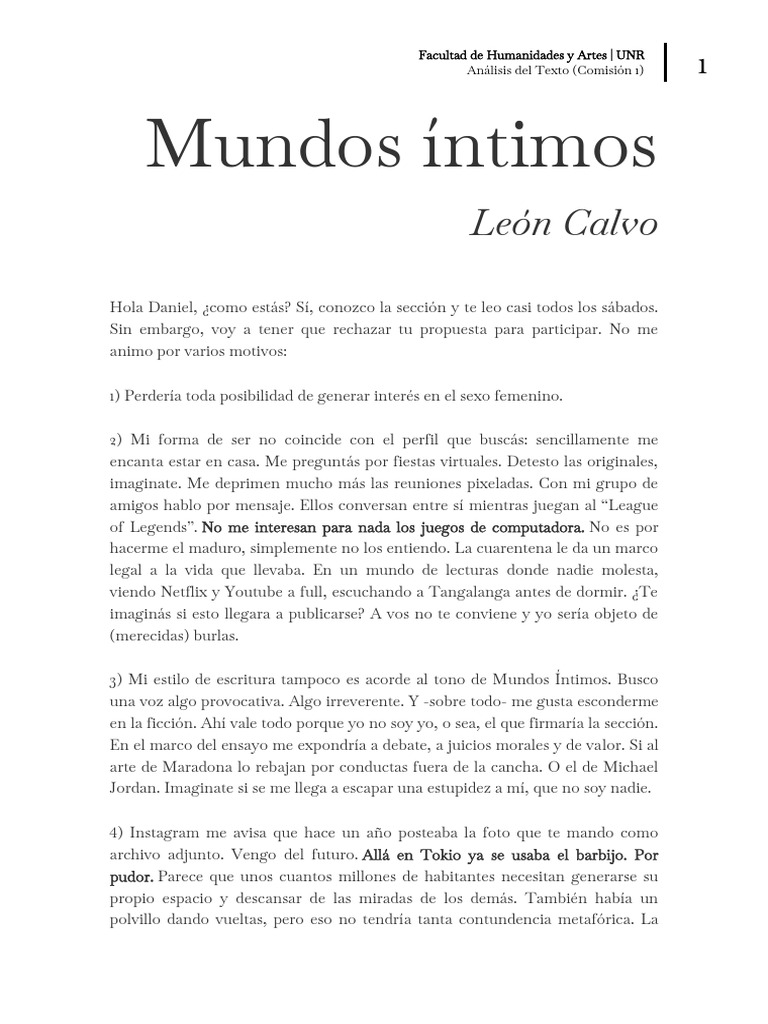 CALVO, León. Mundos Íntimos | PDF