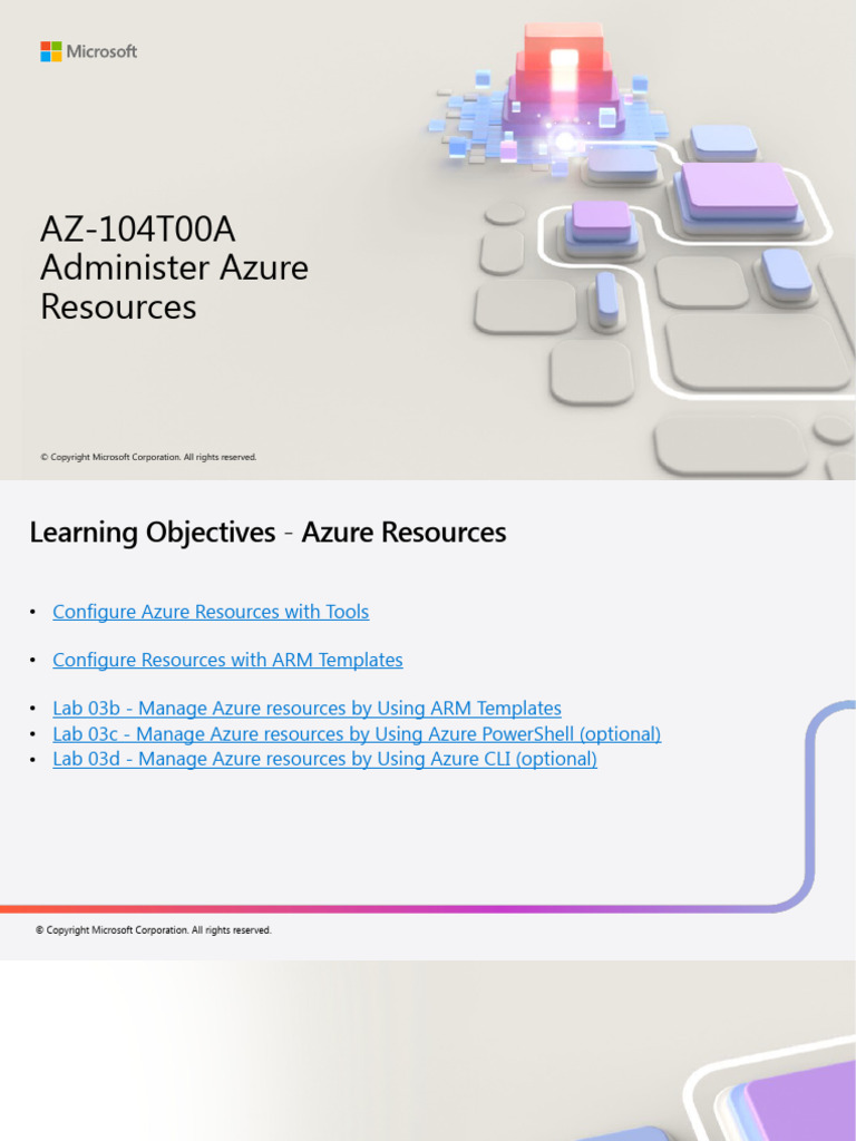 AZ 104T00A ENU PowerPoint - 03 | PDF | Microsoft Azure | Command Line Interface