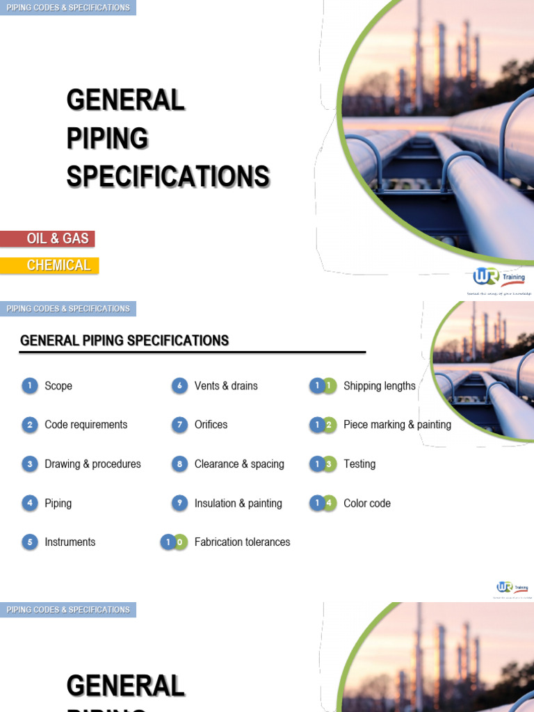 Piping Specifications General: Oil & Gas Chemical | PDF | Applied And ...