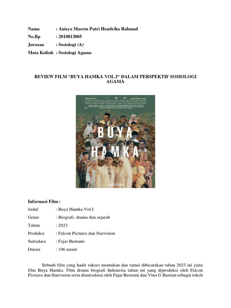 Review Film Buya Hamka Vol.I | PDF