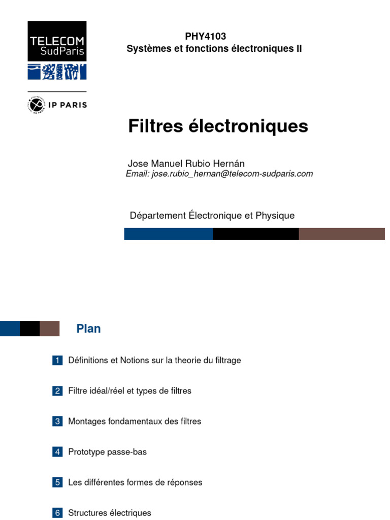 Introduction aux filtres électroniques | PDF | Filtre (électronique ...