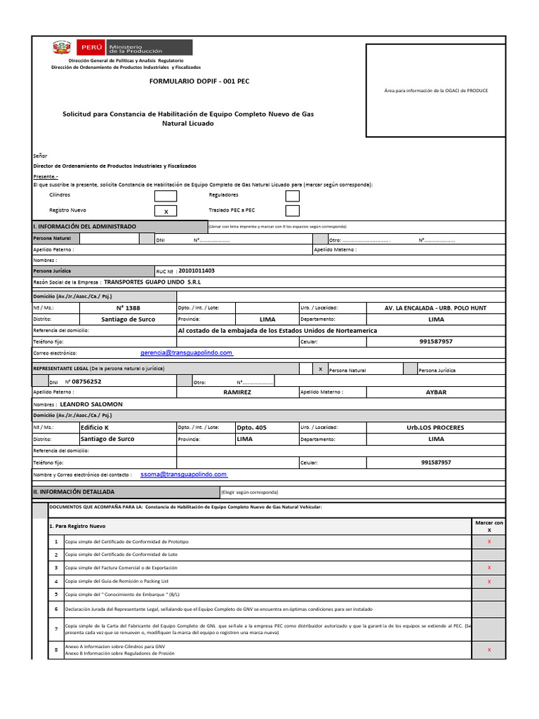 001-2017 Formulario Solicitud Habilitacion Pec Rev 2017 | PDF