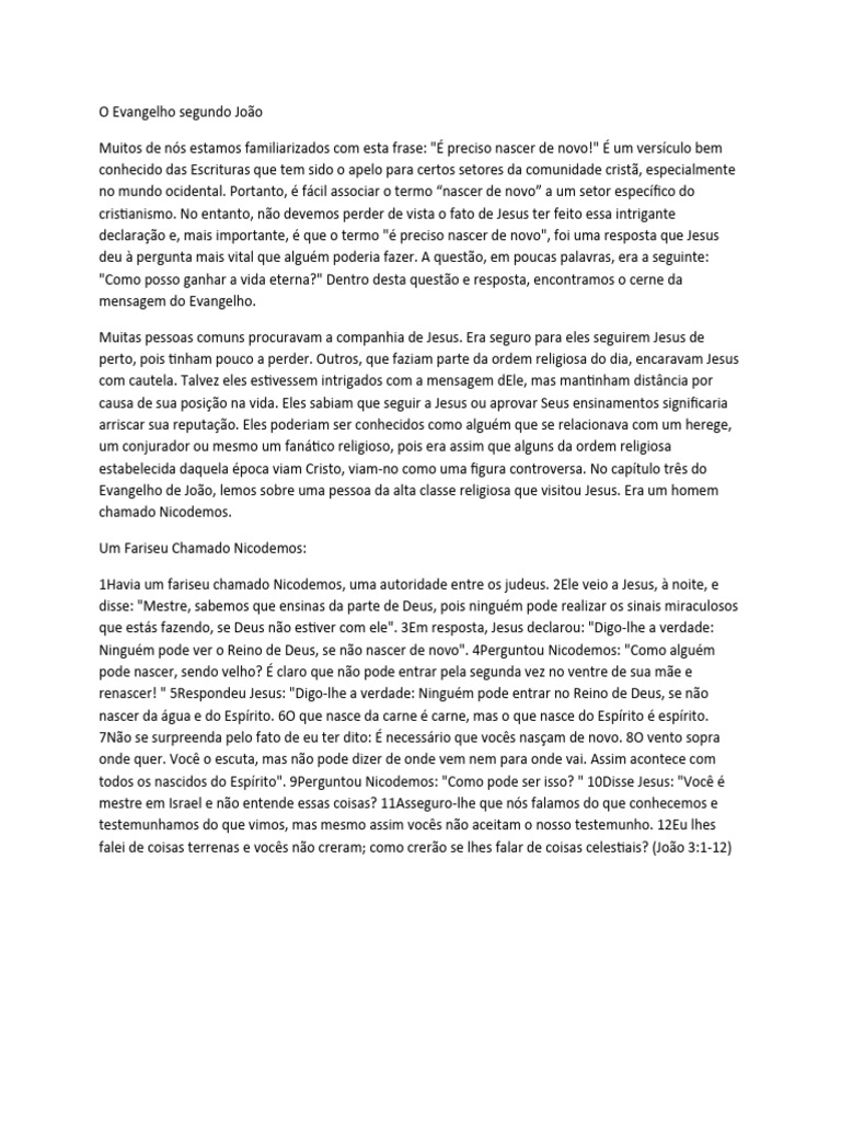 O Evangelho seg-WPS Office | PDF | Jesus | Evangelho de João