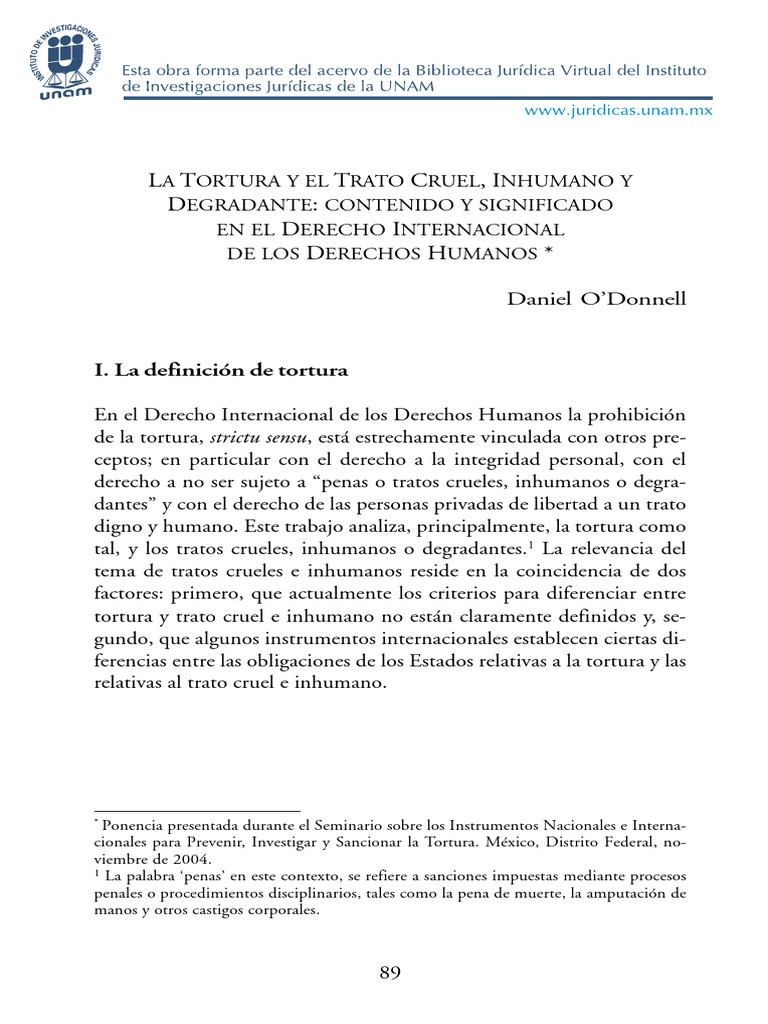 La Tortura (ODonnell) | Descargar gratis PDF | Tortura | Violación
