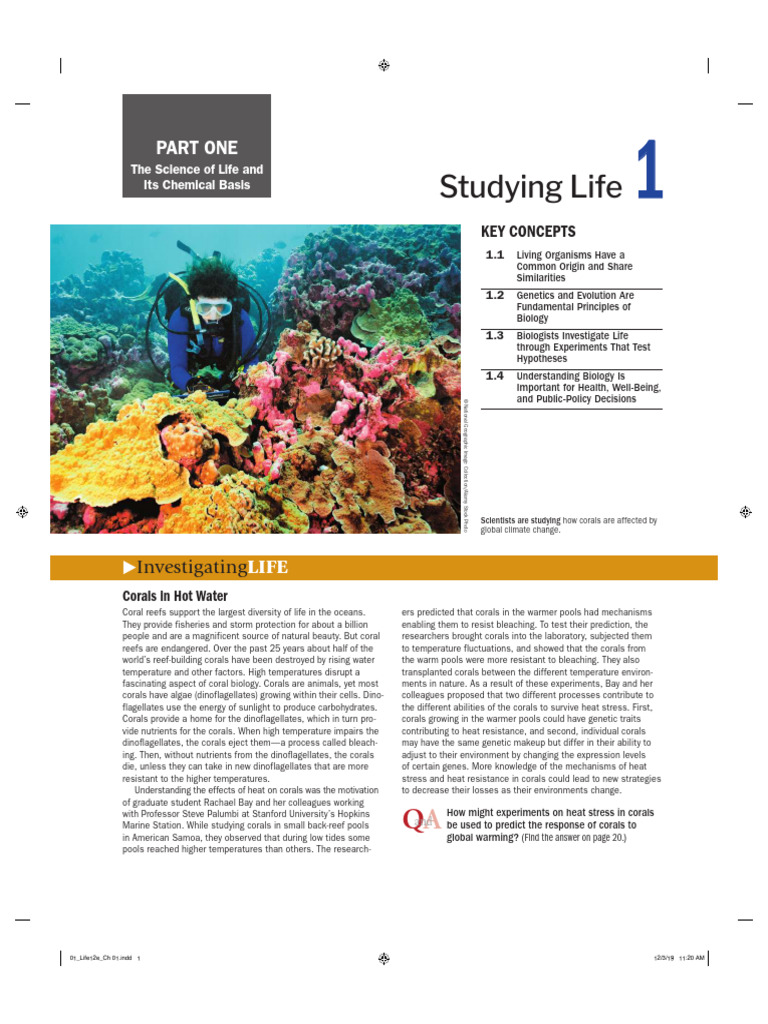 Ch01-Life The Science of Biology 12th Ed 2020 | PDF | Cell (Biology) | Life