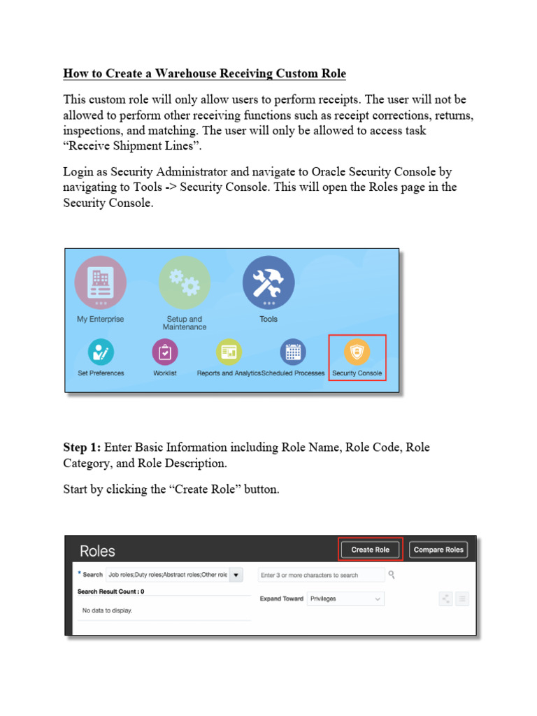 Receiving Only Custom Role 19D | PDF | Inventory | Databases