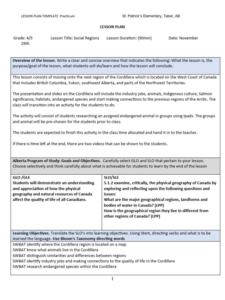 Social Lesson Nov 29th | PDF | Lesson Plan