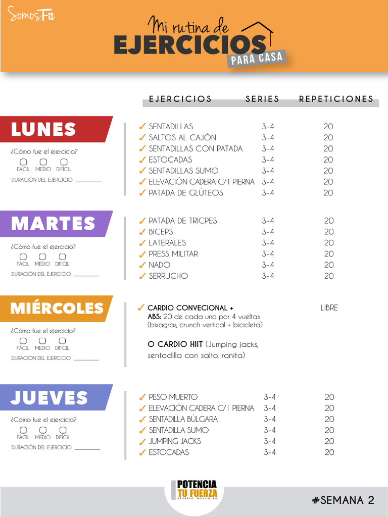 2 - Ejercicio Indoor Intermedio - 2003 - PTF - Semana 2 - Ejercicios | PDF | Peso | Ciencia ...