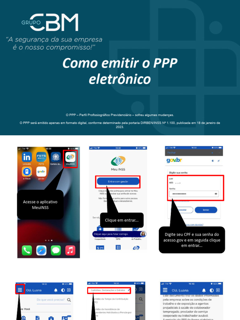 Como Emitir o PPP Eletrônico | PDF