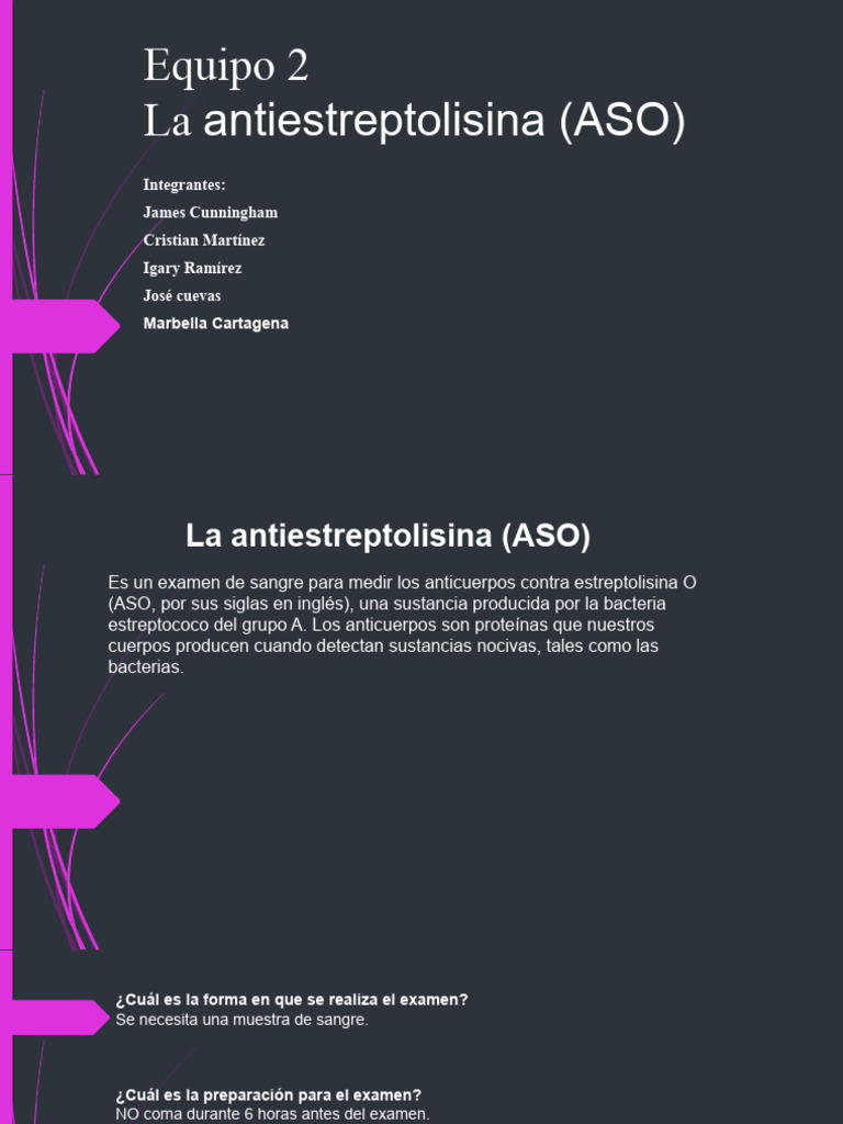 ASO Antiestreptolisina | PDF | Estreptococo | Epidemiología