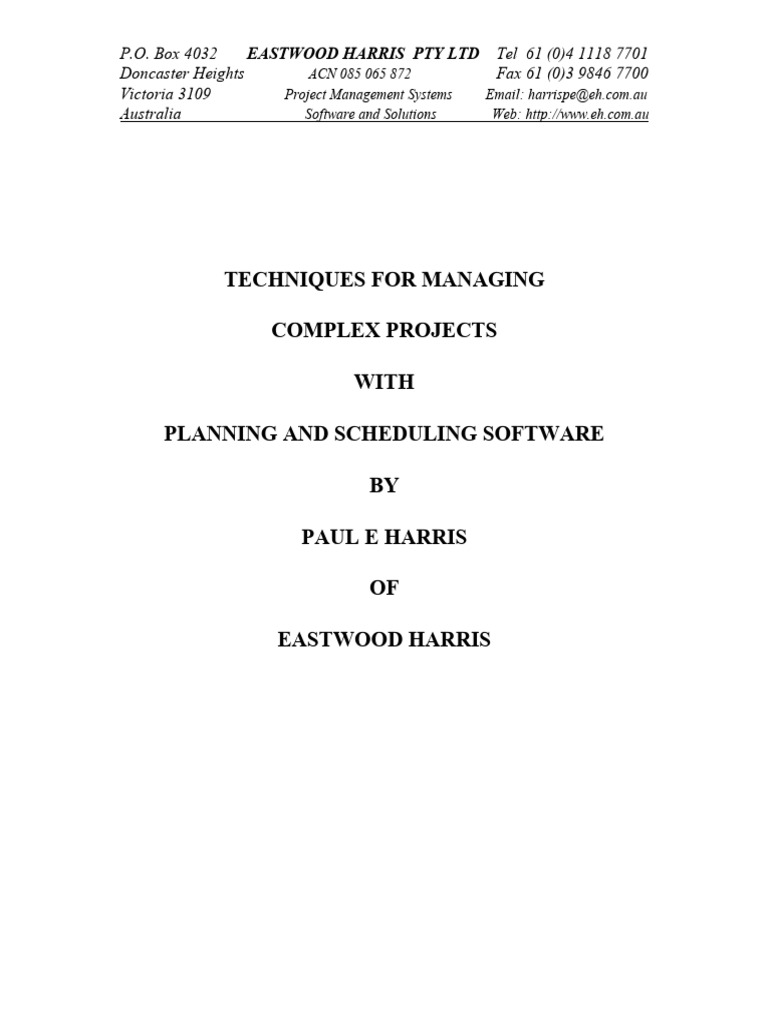 Techniques For Managing Complex Project | PDF | Computers