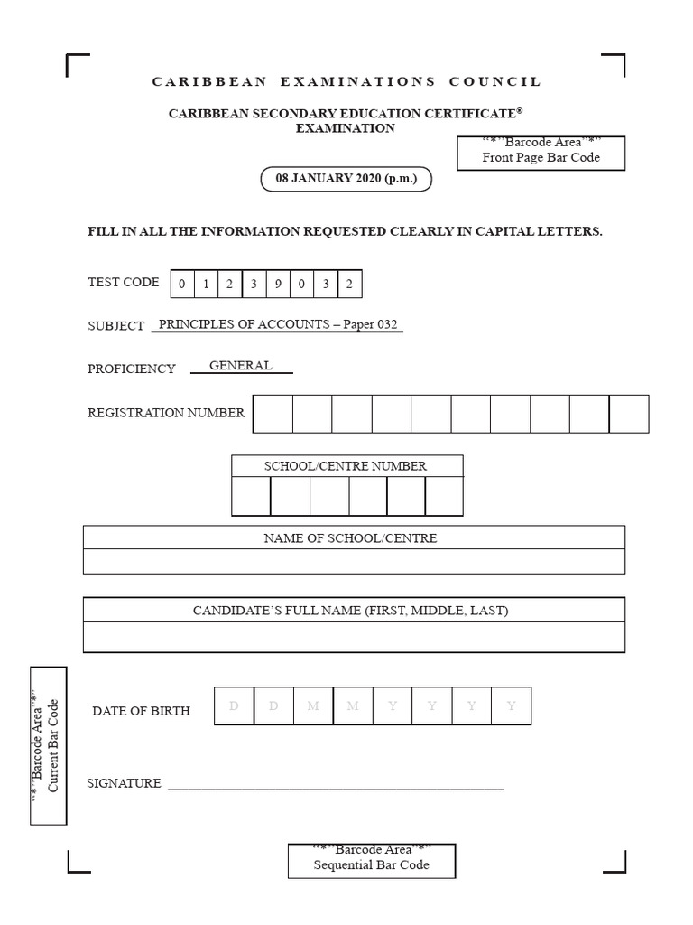 CSEC Poa January 2020 P3 | PDF | Barcode | Business Economics