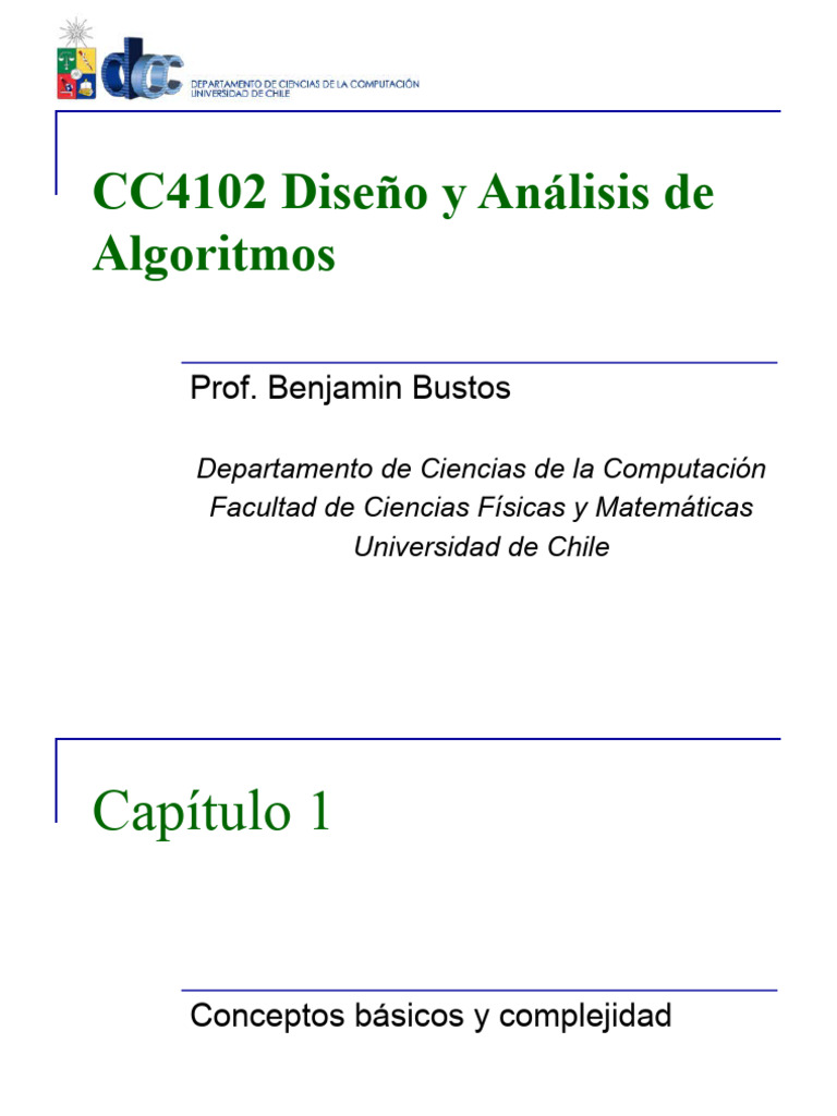 Capitulo 1 Conceptos B Sicos y Complejidad | PDF | Algoritmos | Ecuaciones