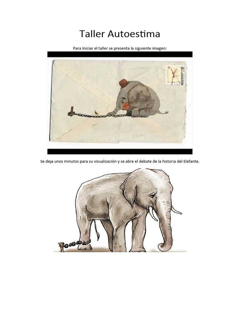 Taller Autoestima Pdf Autoestima Valor