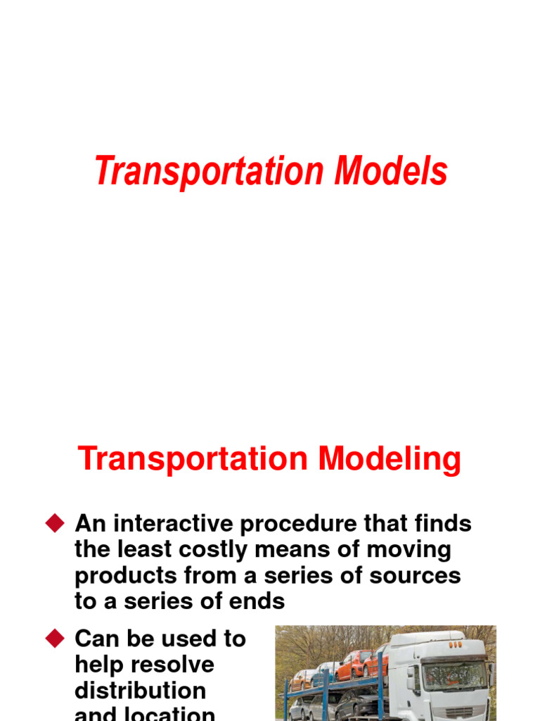 Transportation Models Problems | PDF