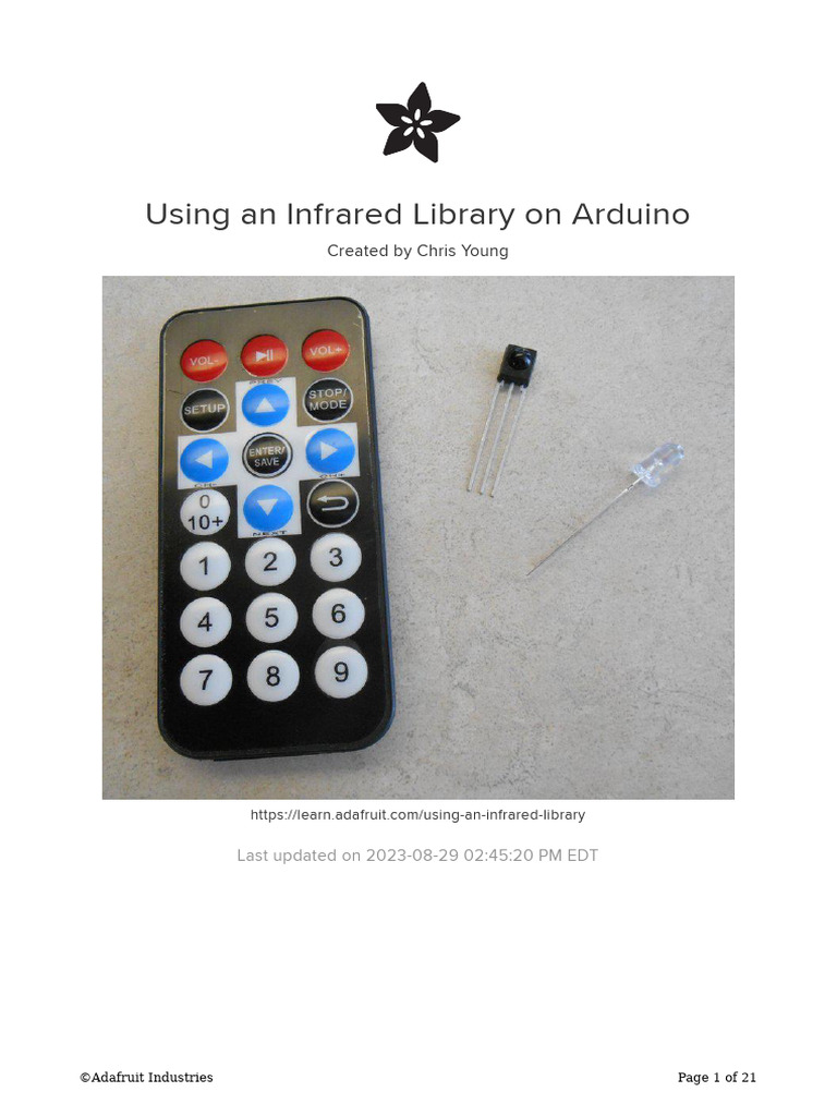 Using An Infrared Library | PDF | Arduino | Remote Control