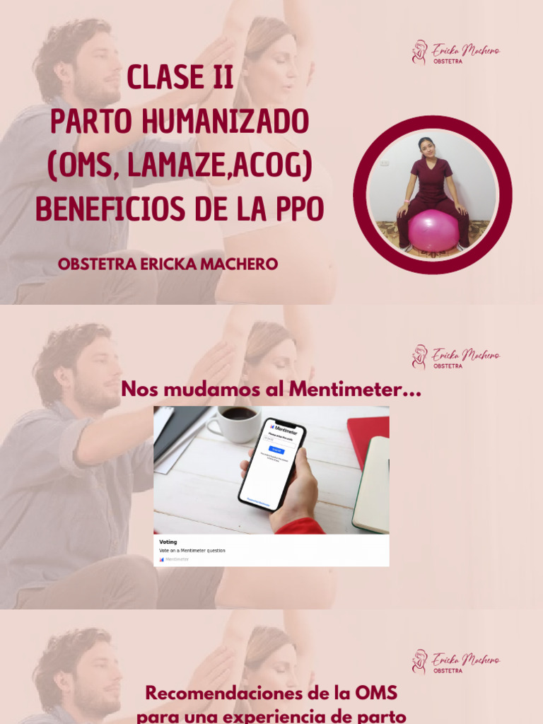 Clase Ii Parto Humanizado (Oms, Lamaze, Acog) Beneficios de La Ppo | PDF | Parto | El embarazo