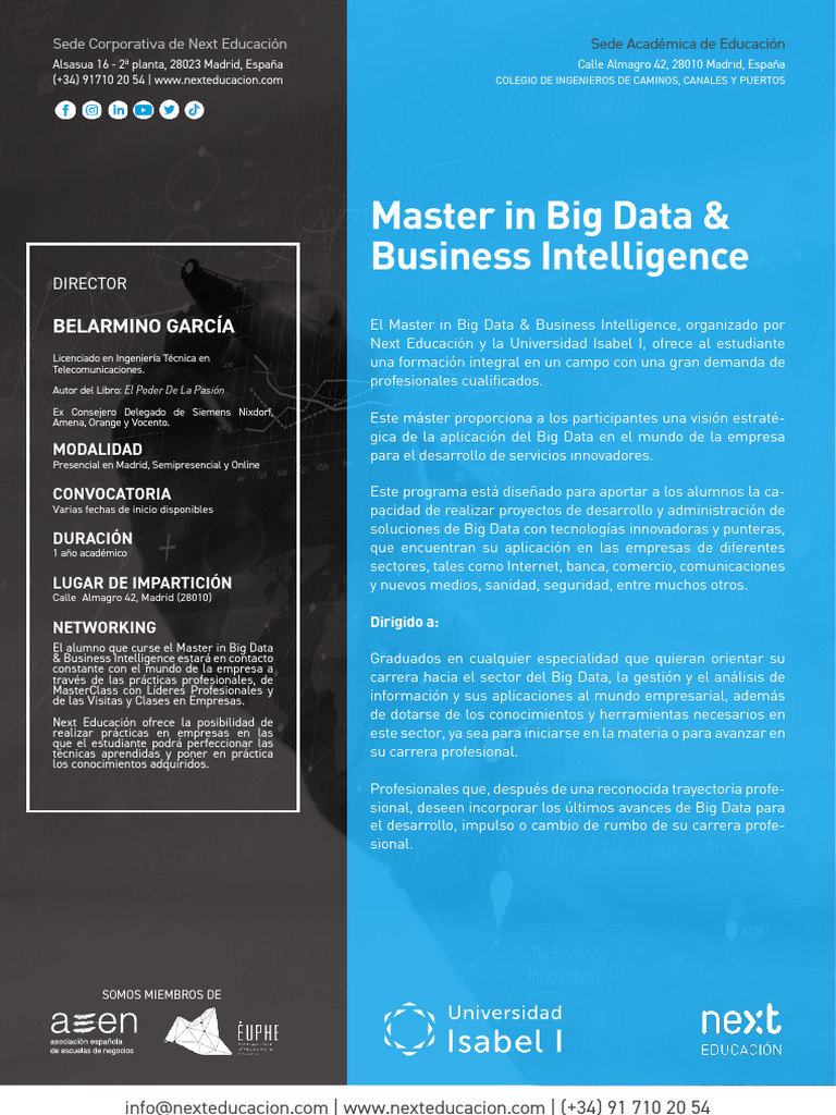 Fichas Master in Big Data and Business Intelligence | PDF | Big Data | Business