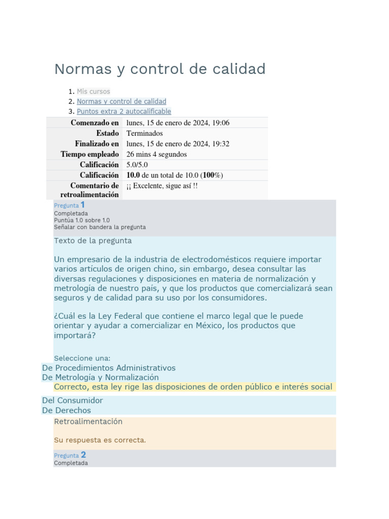 Autocalificable 2 Normas y Control de Calidad | PDF | Metrología | Laboratorios