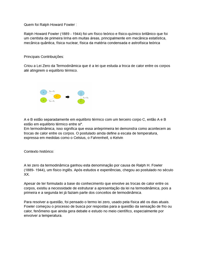 Contribuições de Ralph H. Fowler | PDF