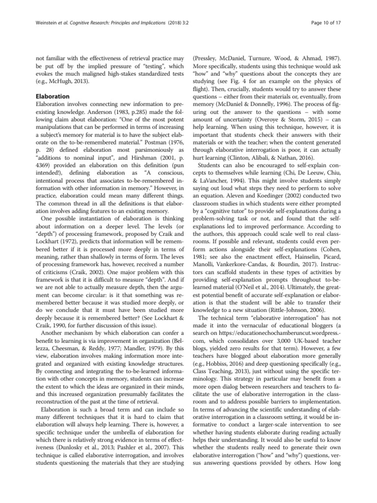 Enhancing Learning Through Elaboration Techniques | PDF