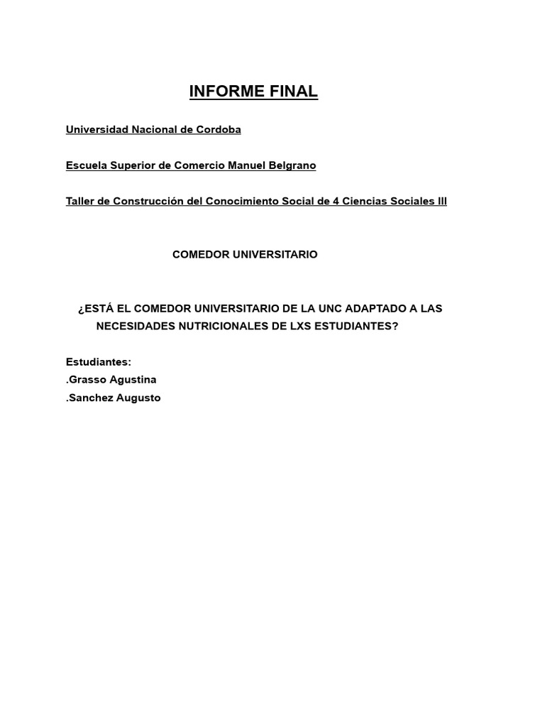 Informe Final | PDF