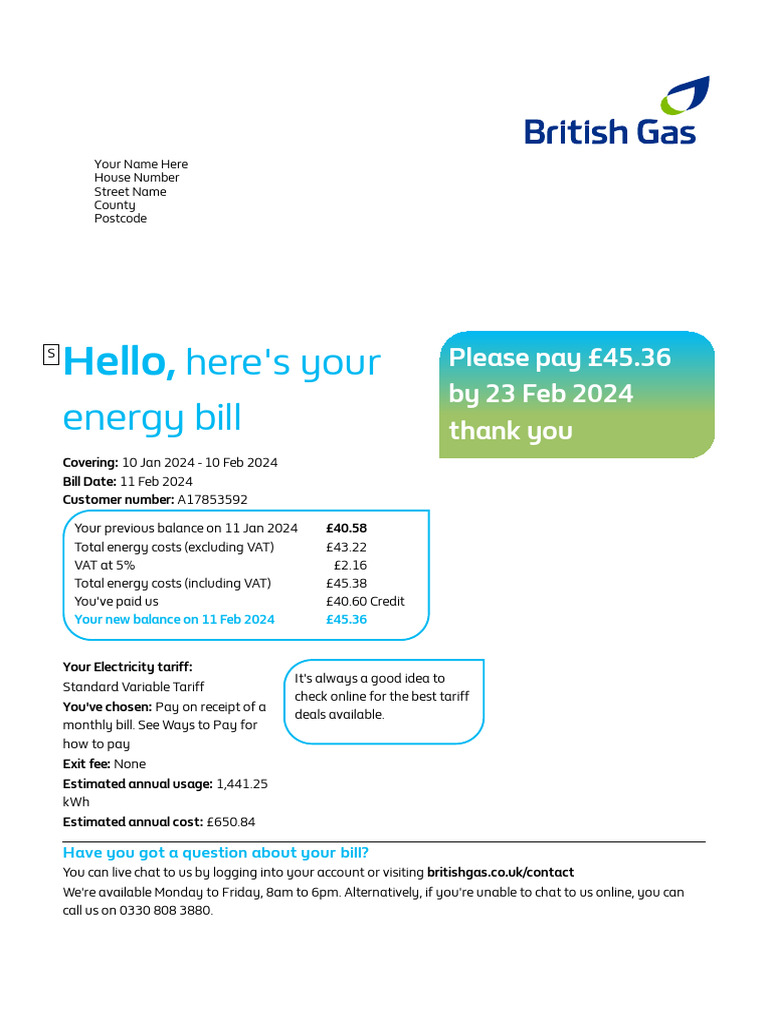 British Gas Electric - NEW | PDF
