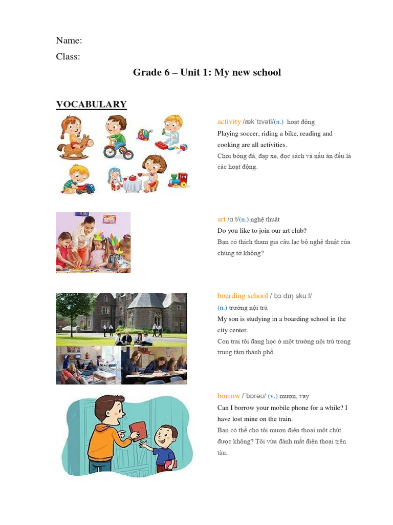 Grade 6 - Unit 1 | PDF