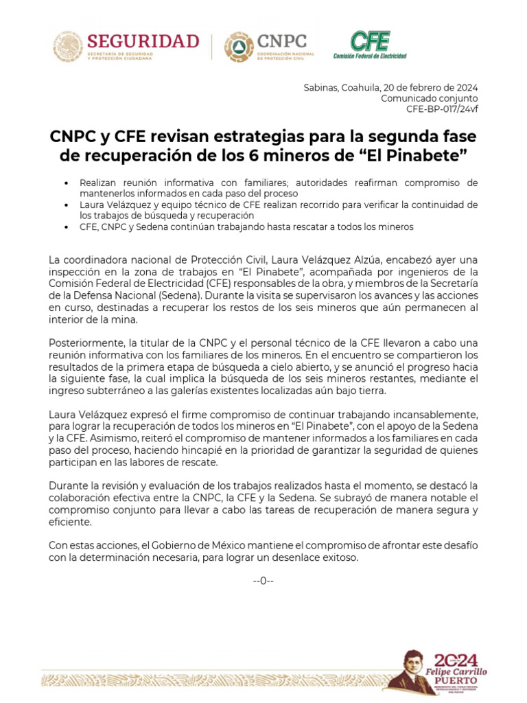 CNPC Comunicado, 20feb24 V1 | PDF