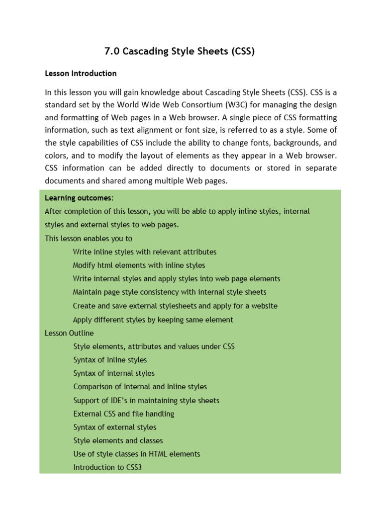 Lesson 7 | PDF | Html | Html Element Lesson 7 | PDF | Html | Html Element